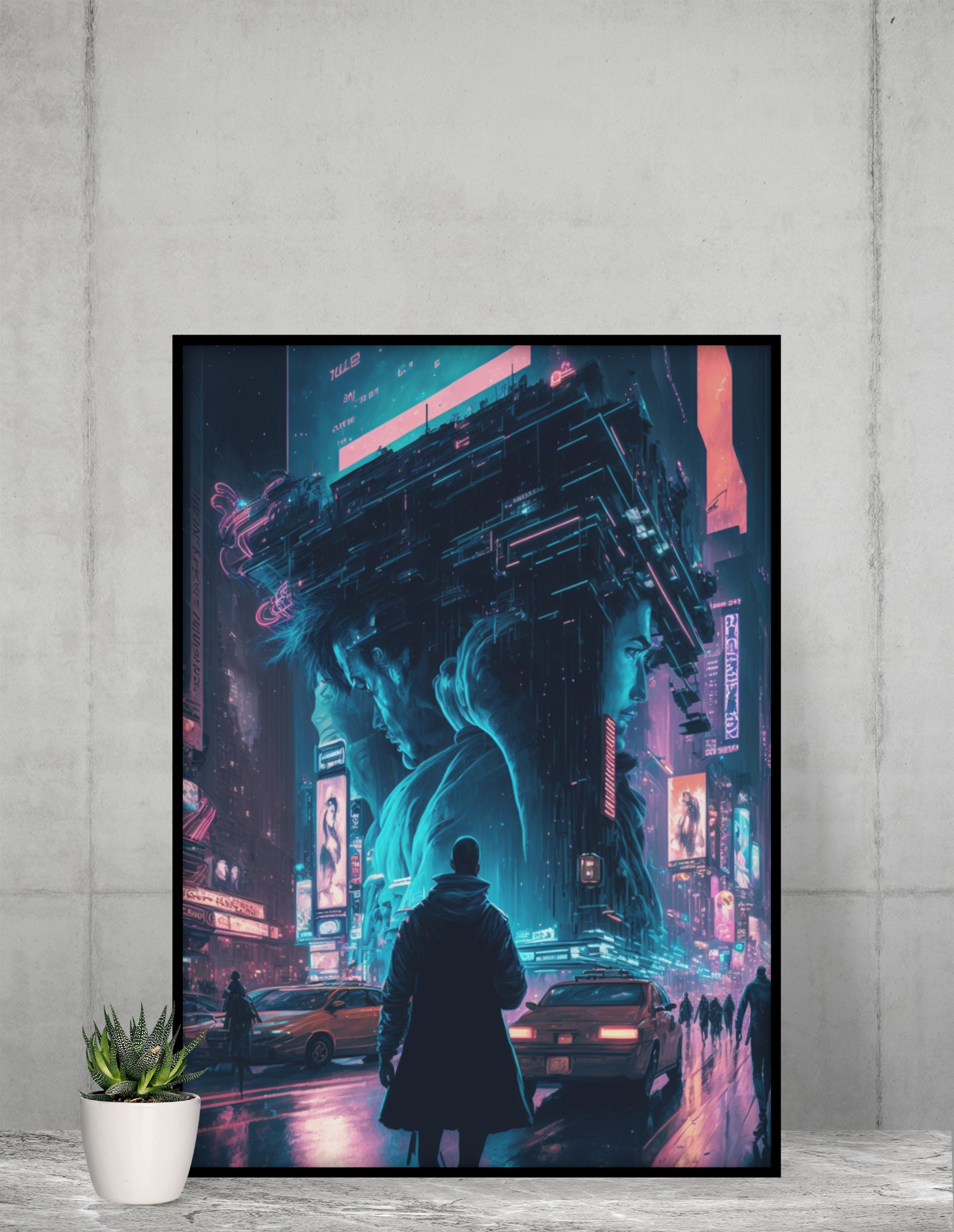 Cyberpunk Futuristic New York Art Print,cyberpunk Wall Art Poster ...