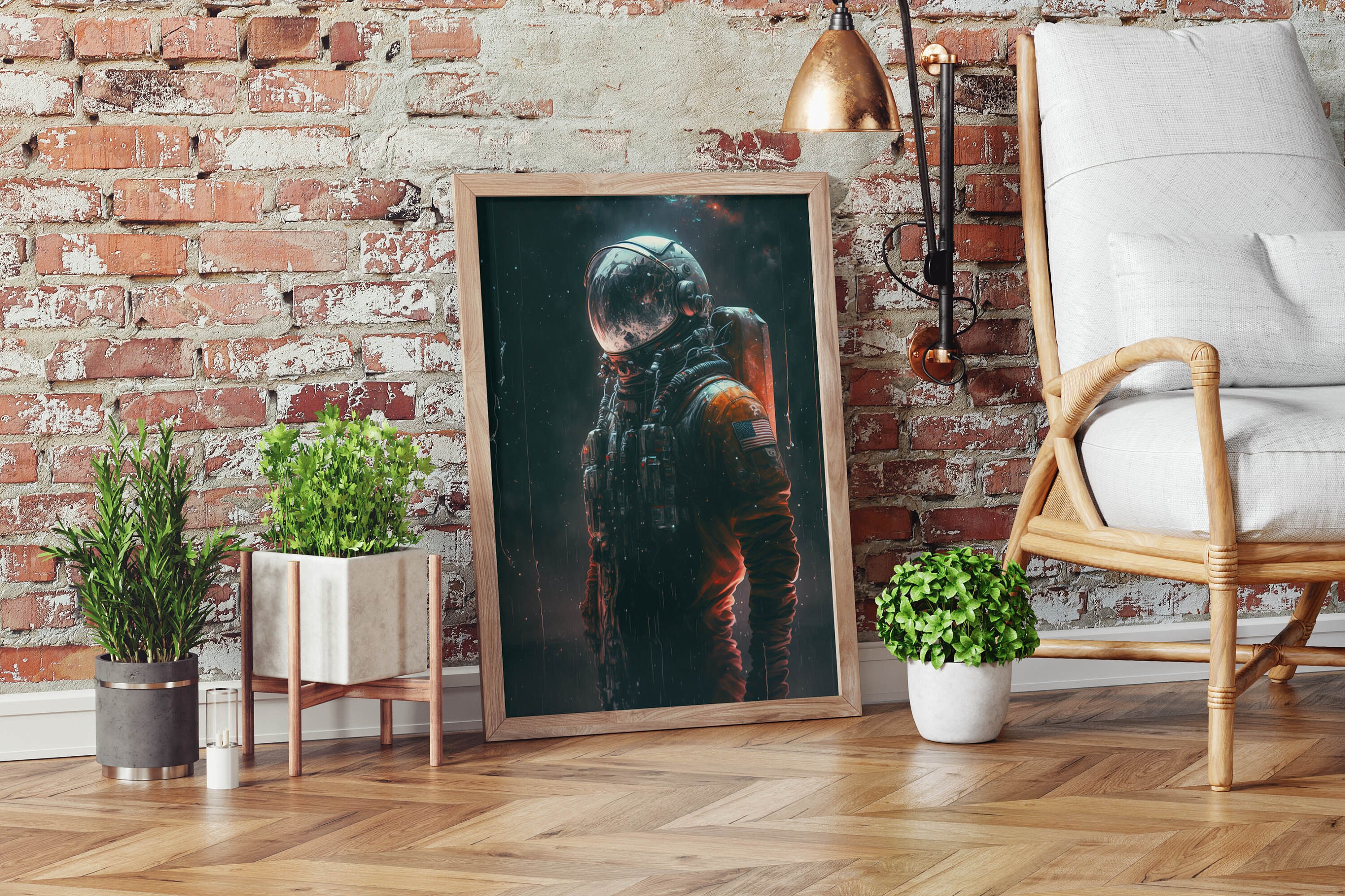 Space Poster,astronaut in Rain,deep Space Print,space Art,outer Space ...