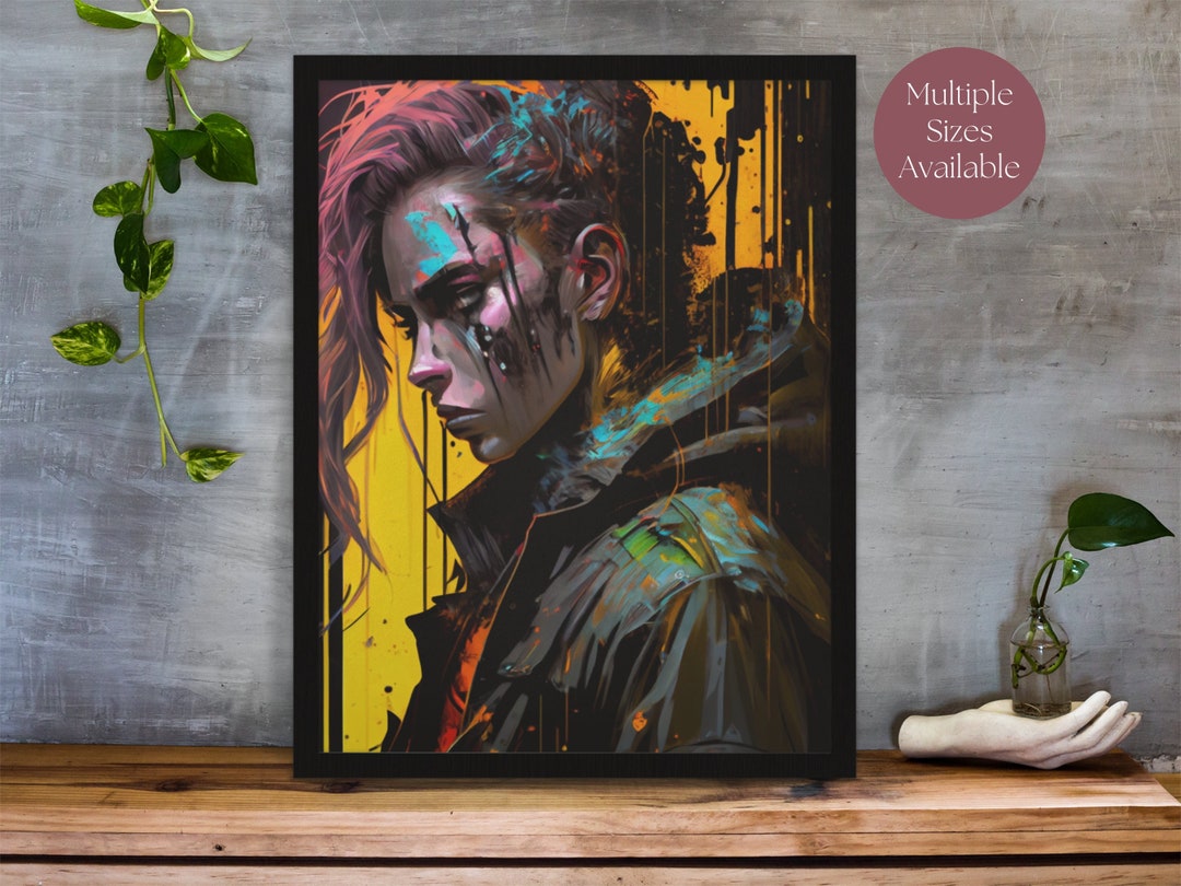 Colorful Cyberpunk Art Print | Cyberpunk Renegade Wall Art Poster ...
