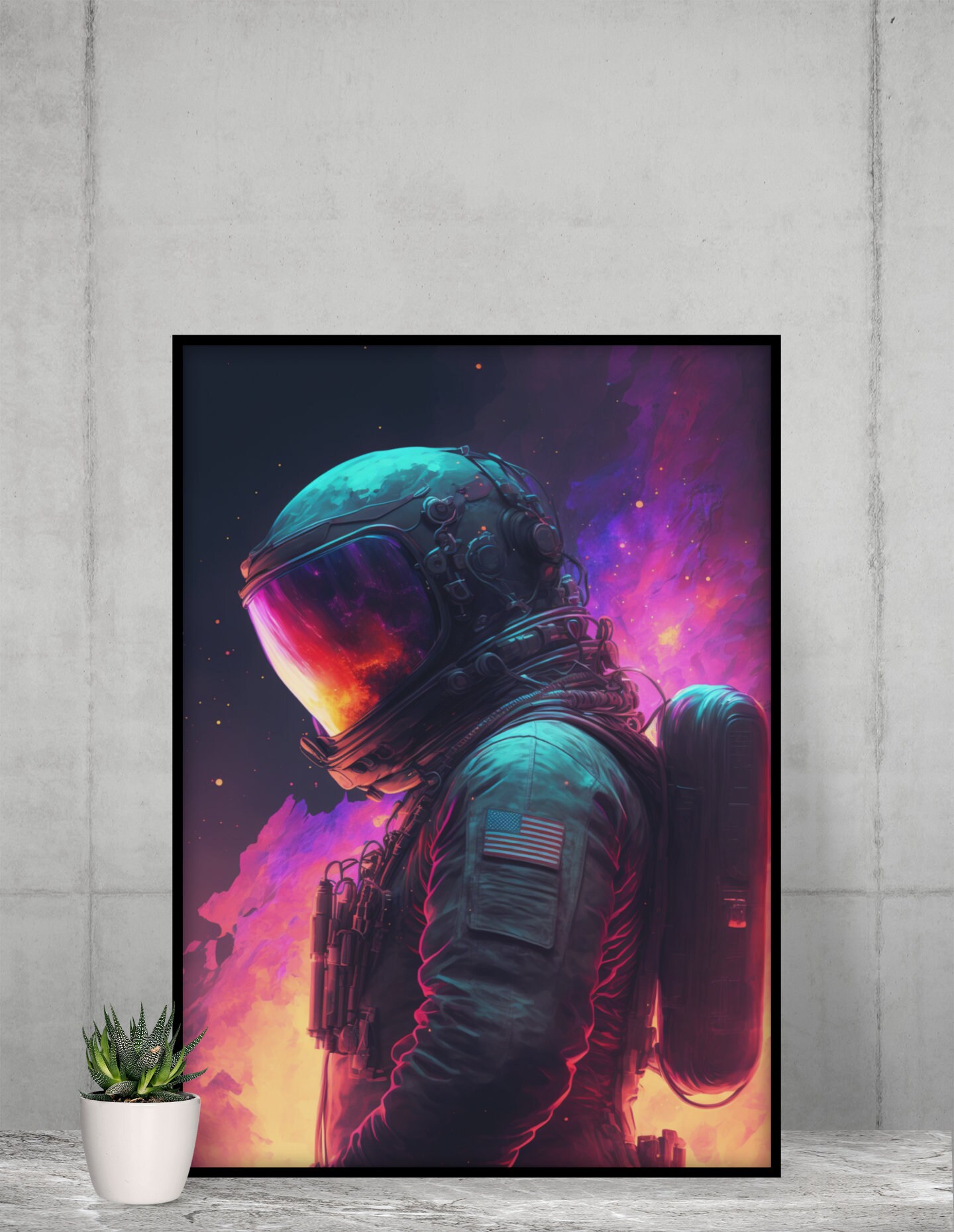 Astronaut in Deep Space Painting Art Print Astronaut Painting - Etsy