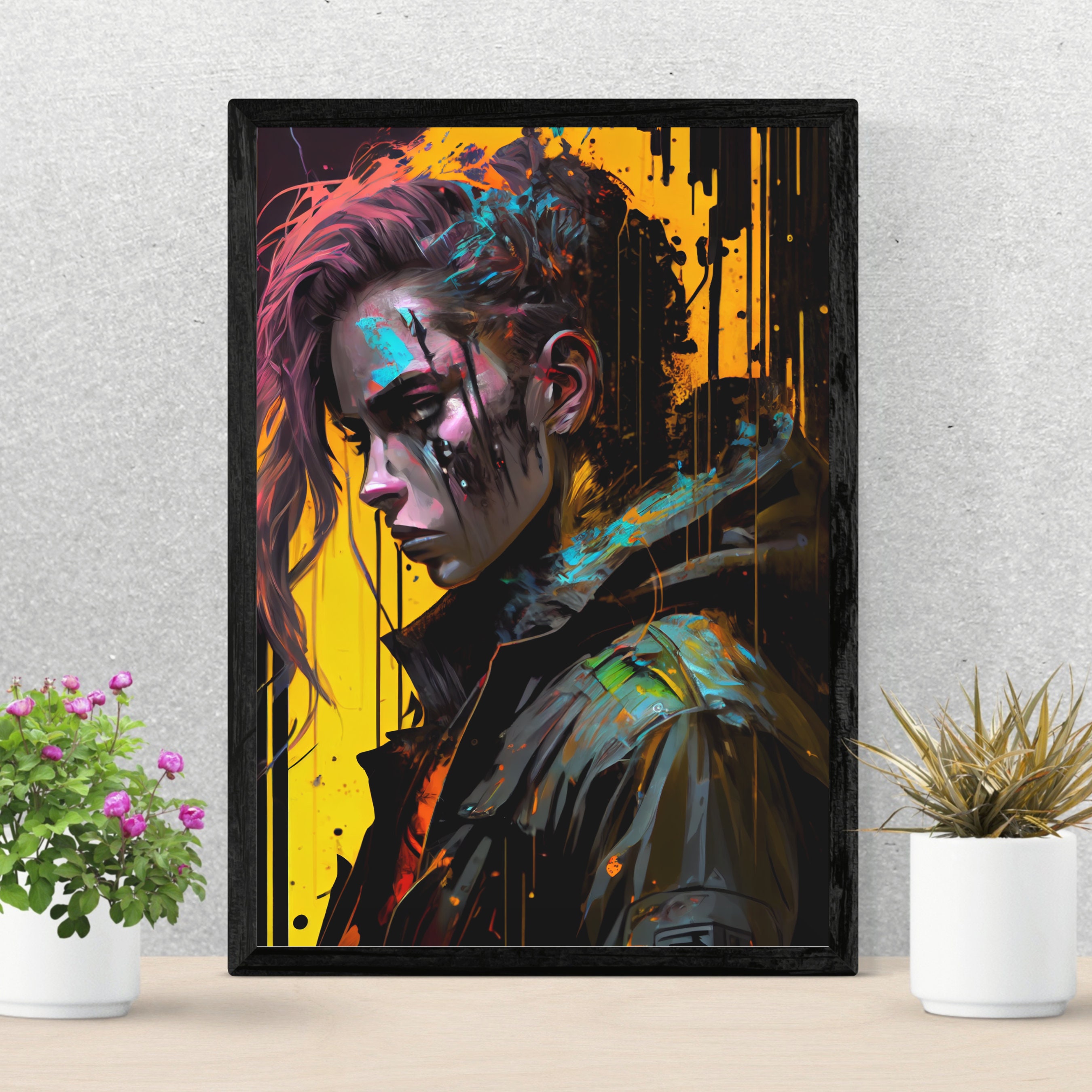 Colorful Cyberpunk Art Print Cyberpunk Renegade Wall Art Poster ...