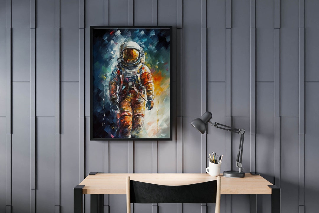 Astronaut in Space Oil Painting Art Print, Astronaut in Space Wall Art ...