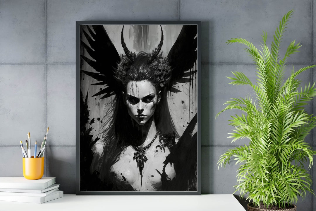 Dark Art Print,lilith Poster Print,goth Witch Wall Decor,gothic Home ...