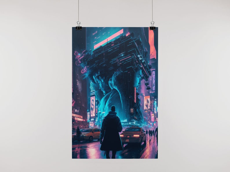 Cyberpunk Futuristic New York Art Print,cyberpunk Wall Art Poster ...