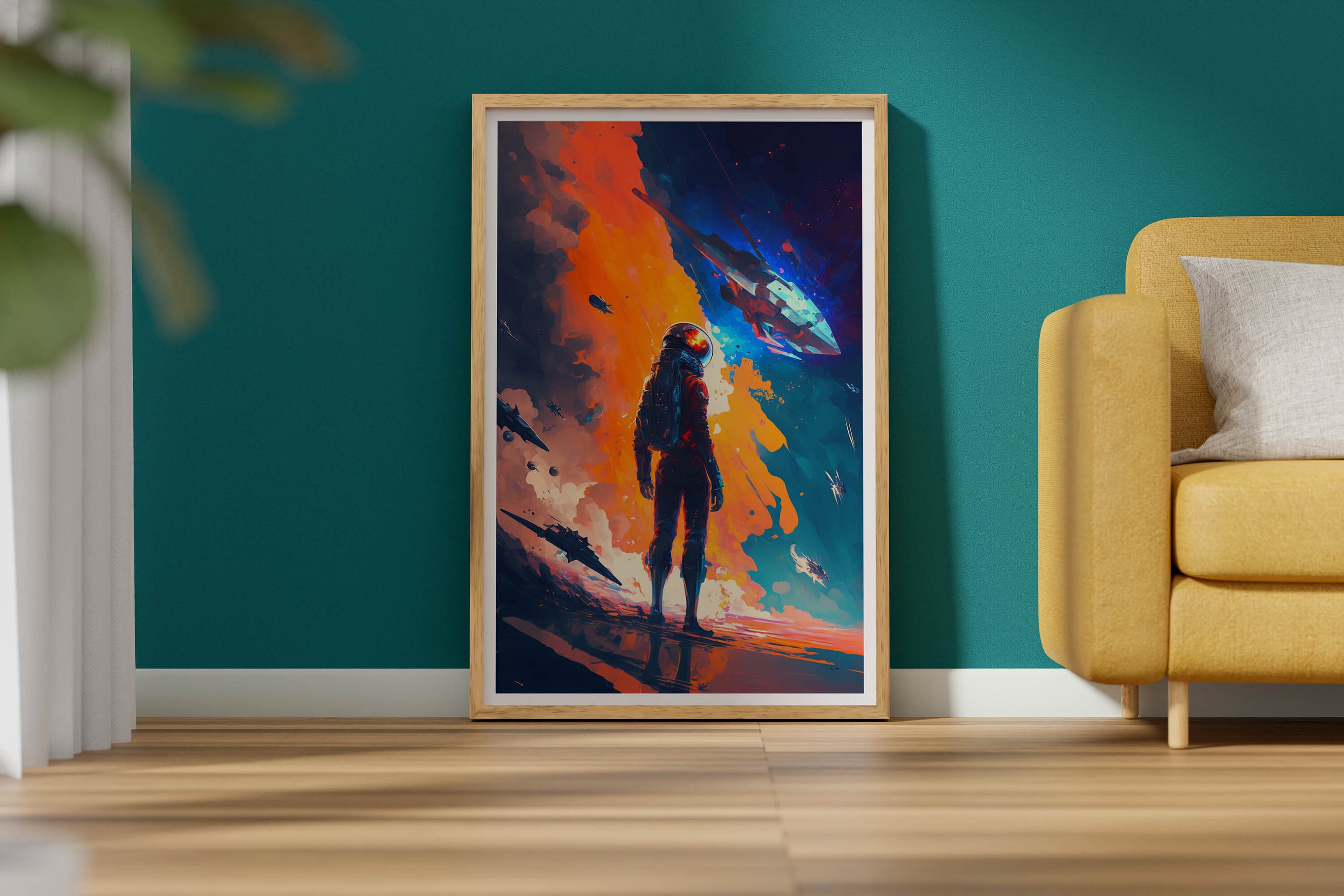 Space Poster,sci-fi Astronaut Painting,space Art,outer Space Art Poster ...