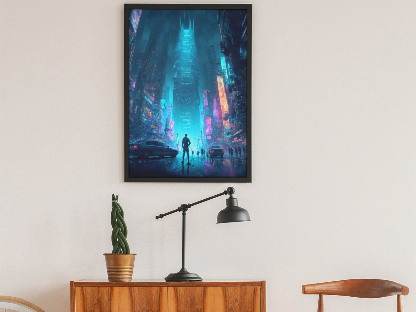 Cyberpunk Futuristic Times Square in New York Art Print,cyberpunk Wall ...