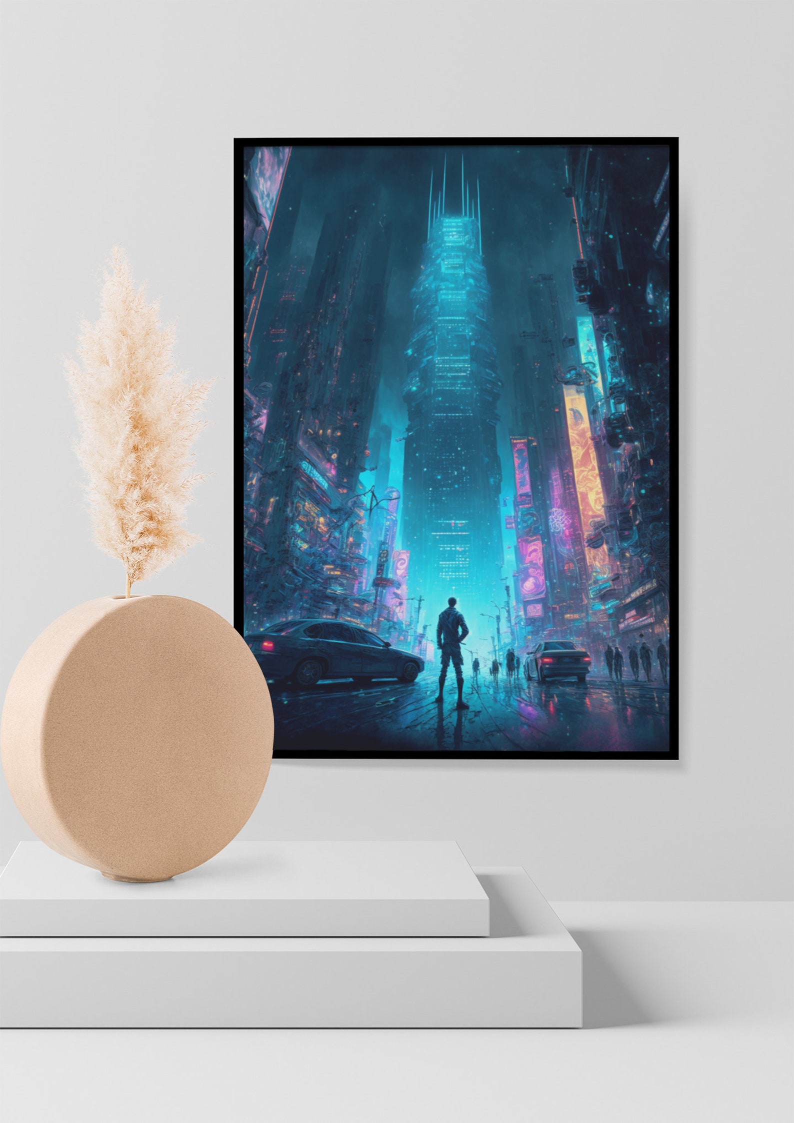 Cyberpunk Futuristic Times Square in New York Art Print,cyberpunk Wall ...