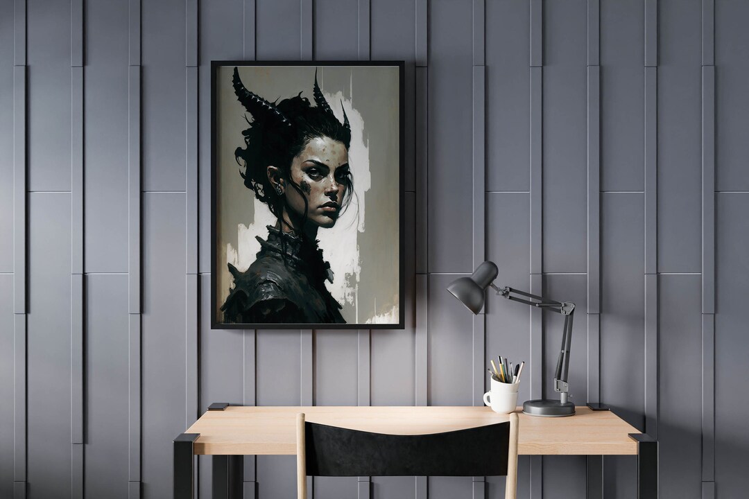 Gothic Oil Painting Art Print | Dark Art | Goth Witch Wall Decor ...