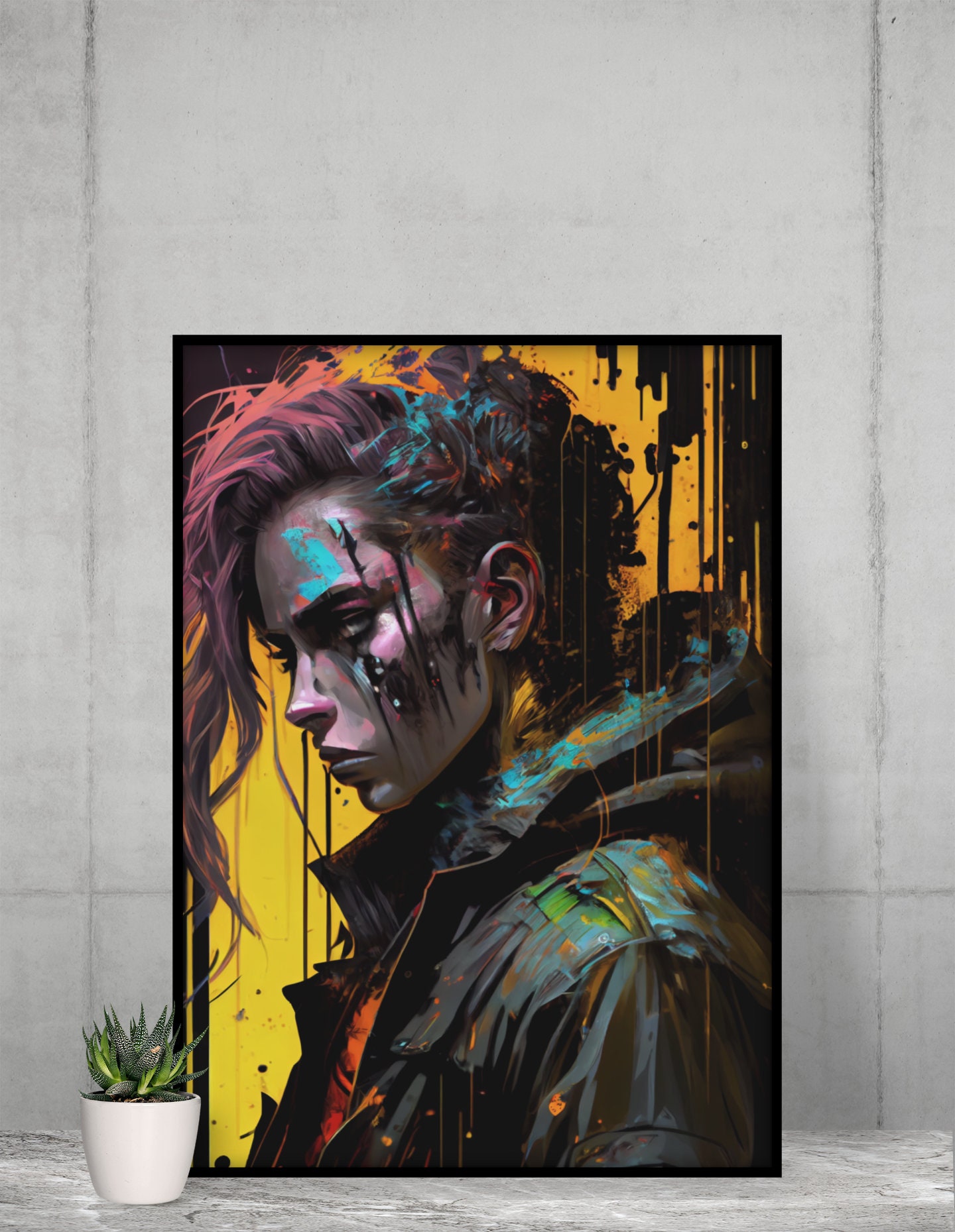 Colorful Cyberpunk Art Print | Cyberpunk Renegade Wall Art Poster ...