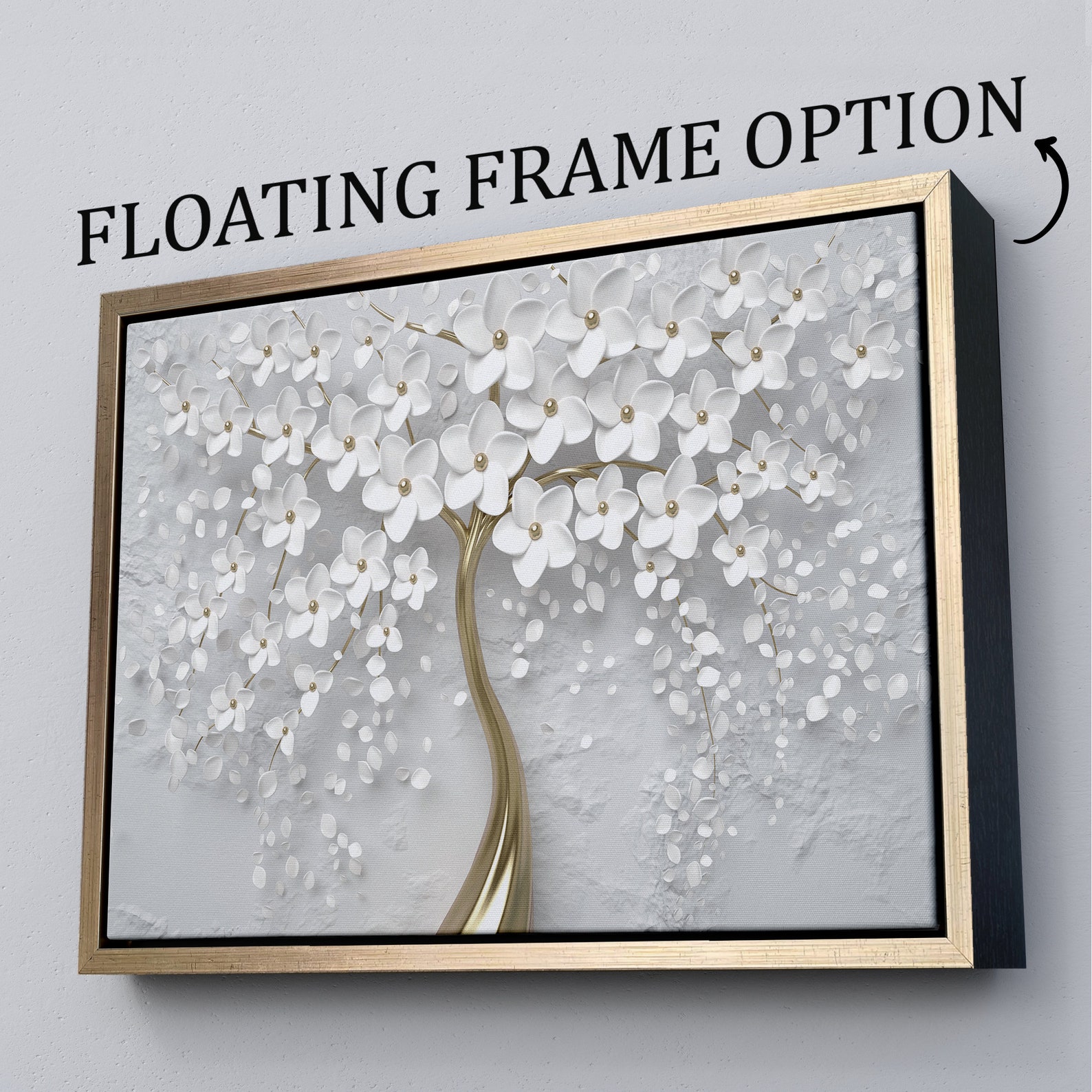 Flower Wall Art, Fancy Wall Decor, White Cherry Blossom, Floral ...