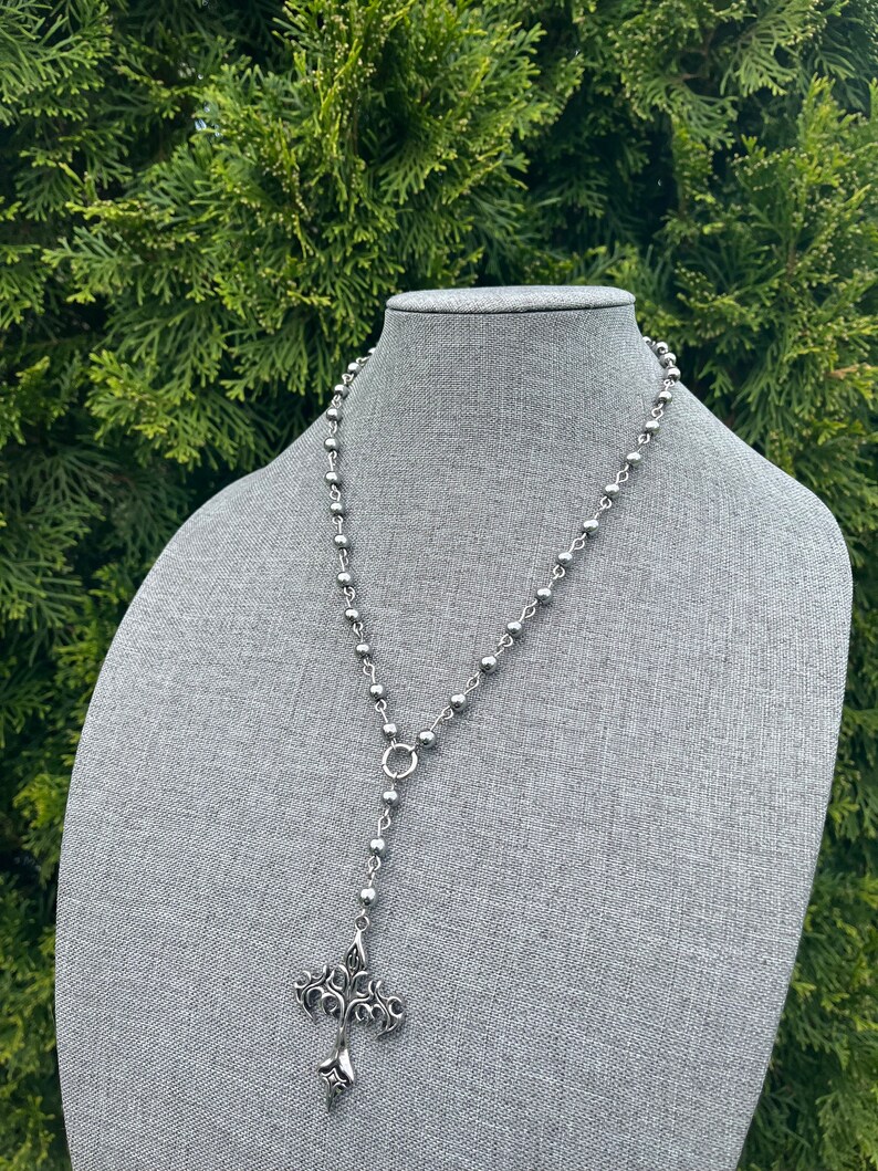 Cross Rosary/ Beaded Rosary/ Cross Necklace - Etsy