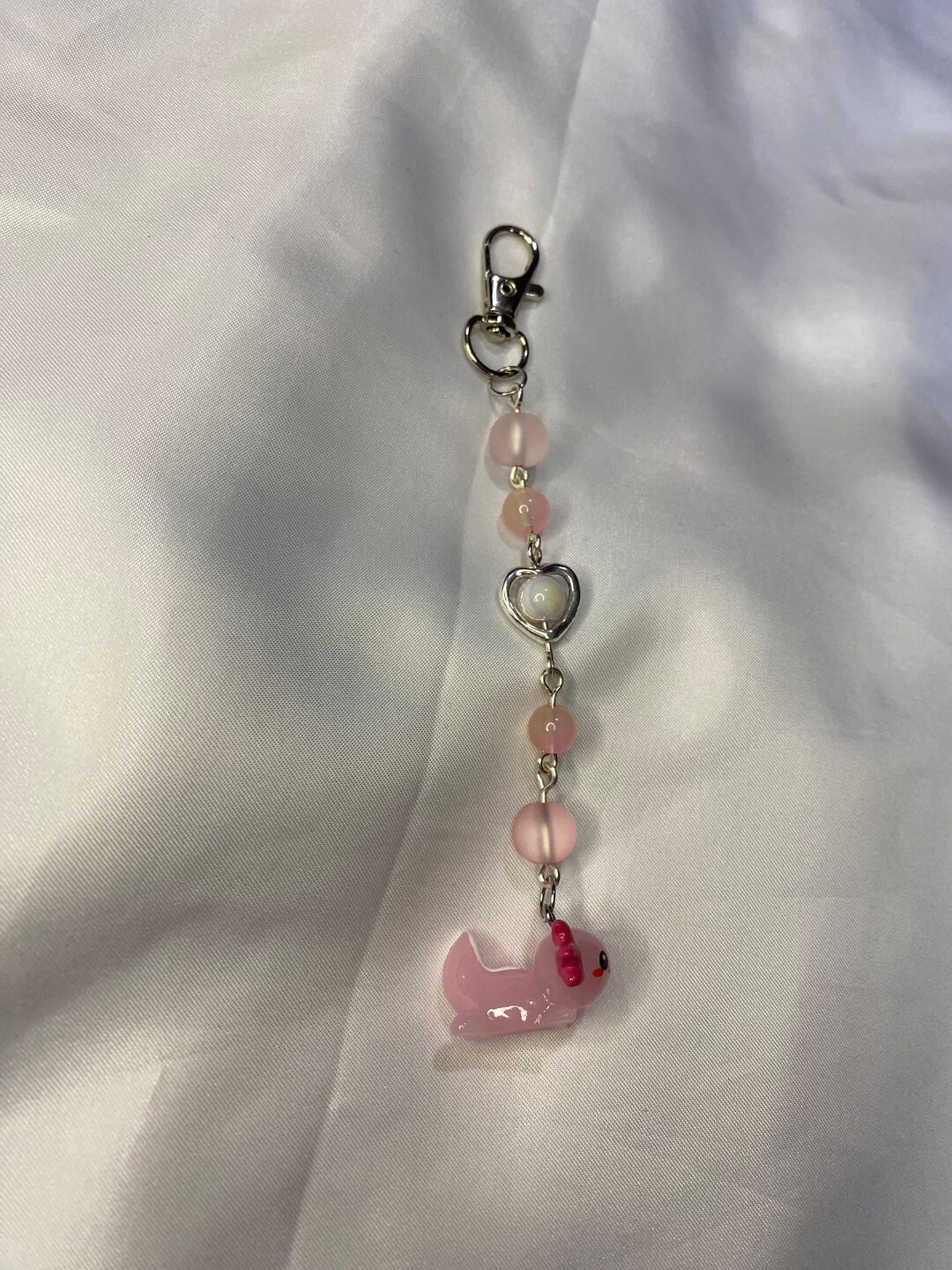 Kawaii Axolotl Keychain / Axolotl Accessories/ Beaded Keychain/ Pink ...