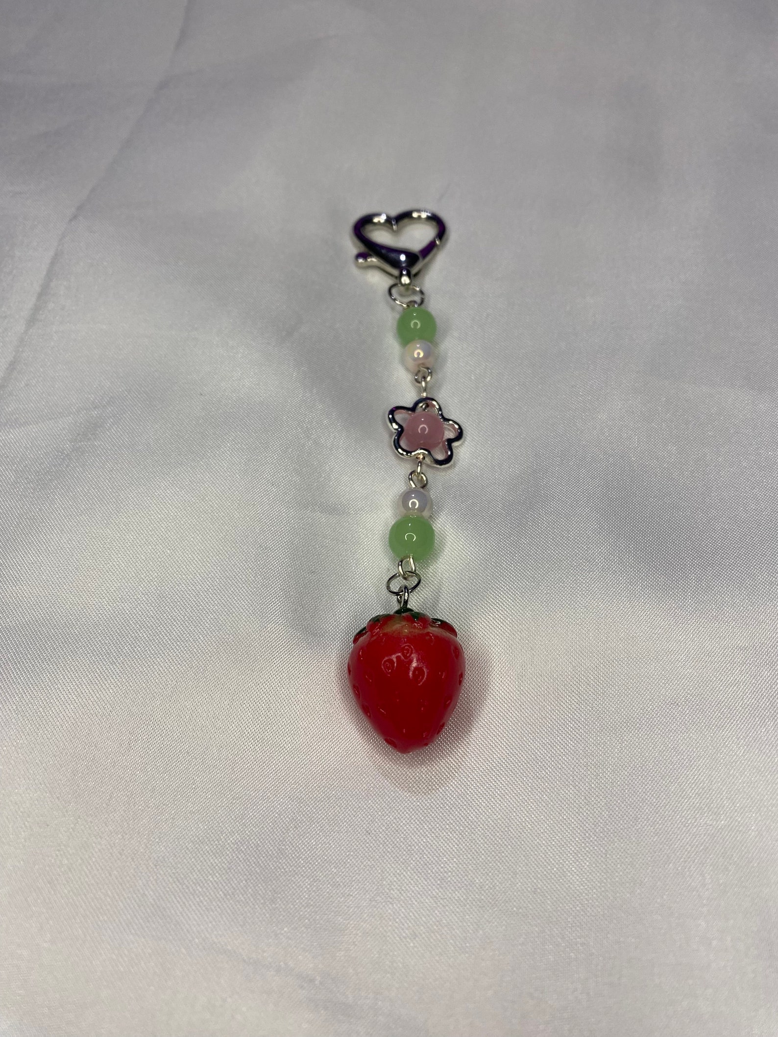 Strawberry Beaded Keychain/ Kawaii Strawberry Keychain / Heart - Etsy