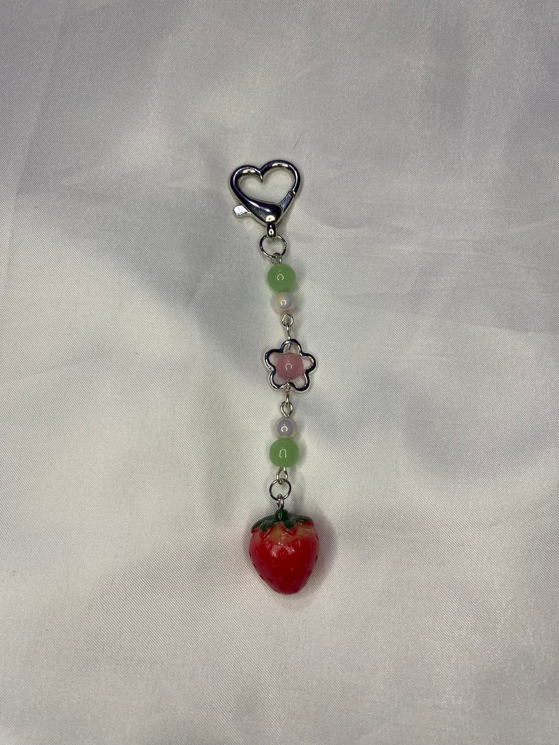 Strawberry Beaded Keychain/ Kawaii Strawberry Keychain / Heart - Etsy