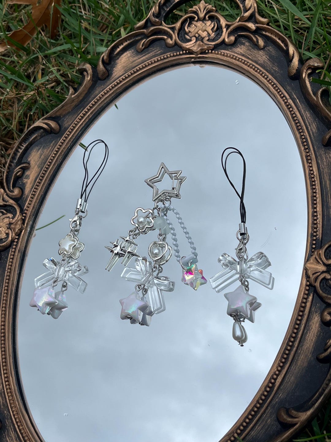 Star Keychain/ Star Phone Charm/ White Keychain/ Kawaii Phone Charm ...