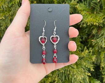 Cute N Kitsch Resin 3D Bleeding Heart Charm Hook Earrings 45mm Brass ...