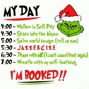 My Day is Booked Grinch SVG Bundle, Funny Grinch Christmas SVG, Holiday ...