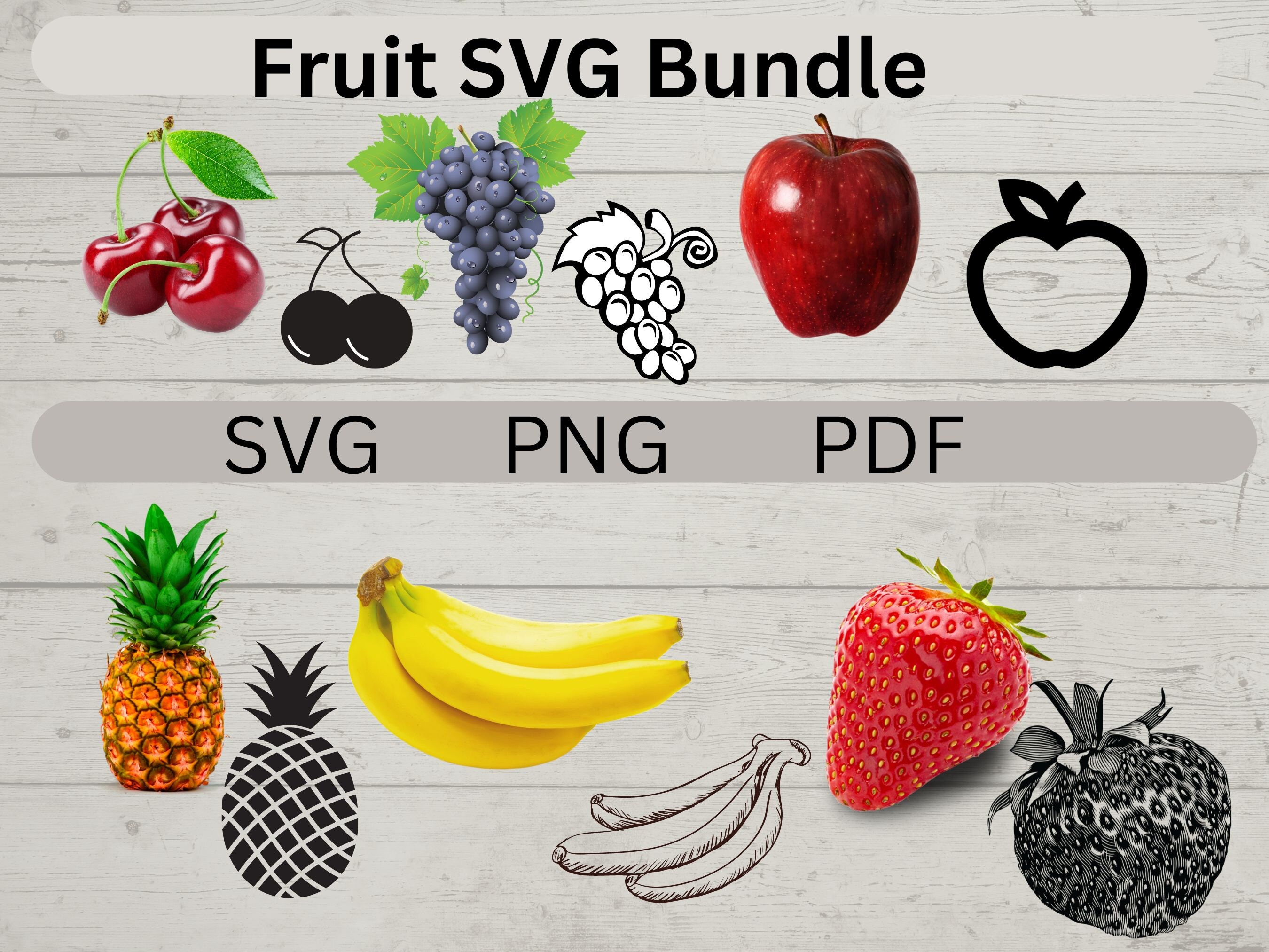 Fruit SVG Bundle, Ropical Fruit Svg,digital Download,fruit Cricut,fruit ...