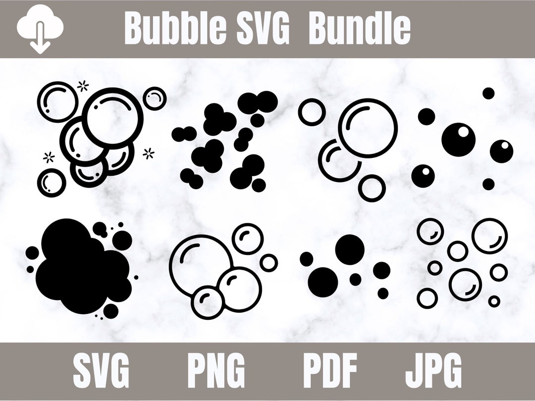 Bubble SVG Bundle, Blowing Bubbles Silhouette Clip Art, Bubbles SVG ...