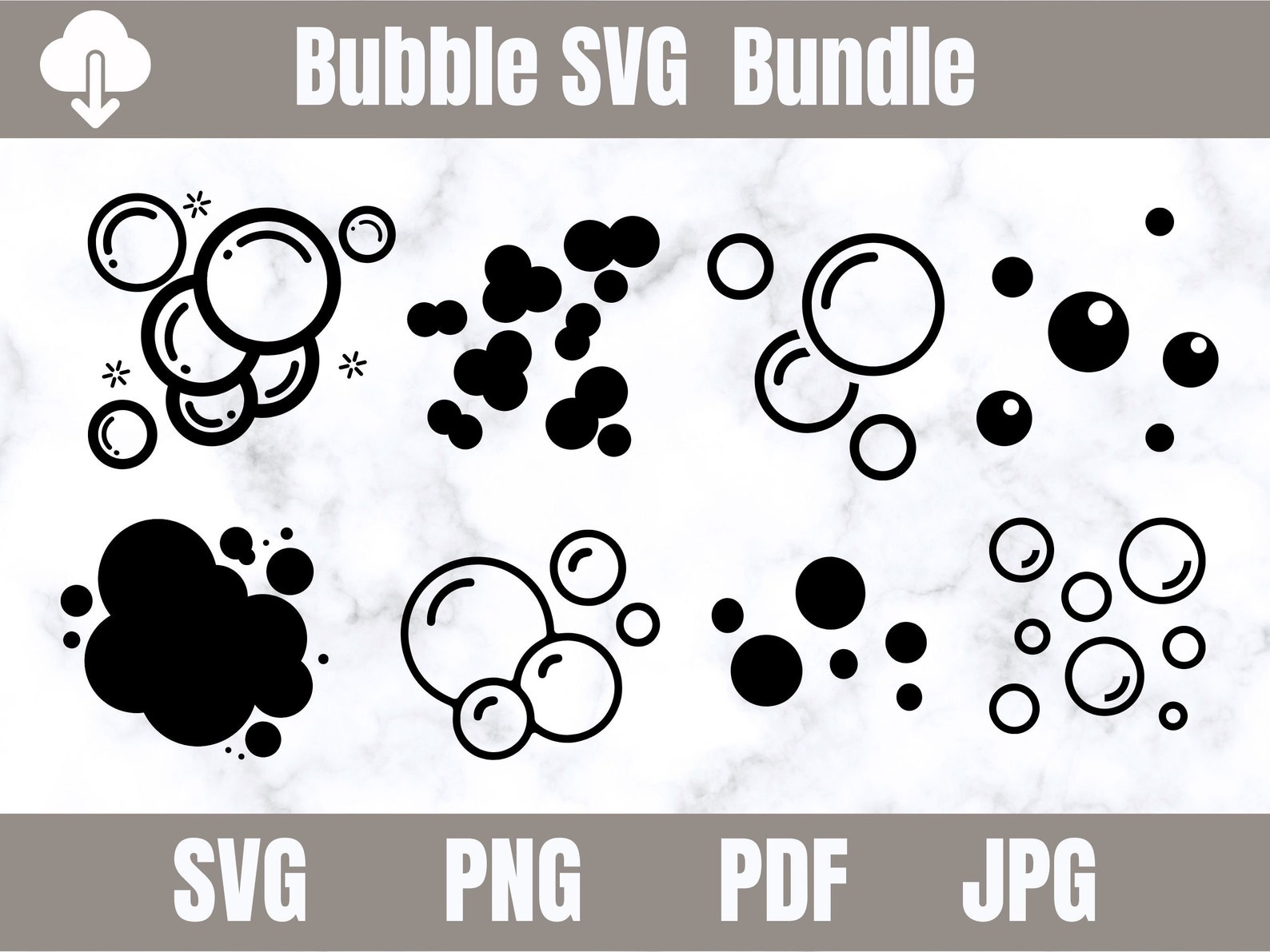 Bubble SVG Bundle, Blowing Bubbles Silhouette Clip Art, Bubbles SVG ...