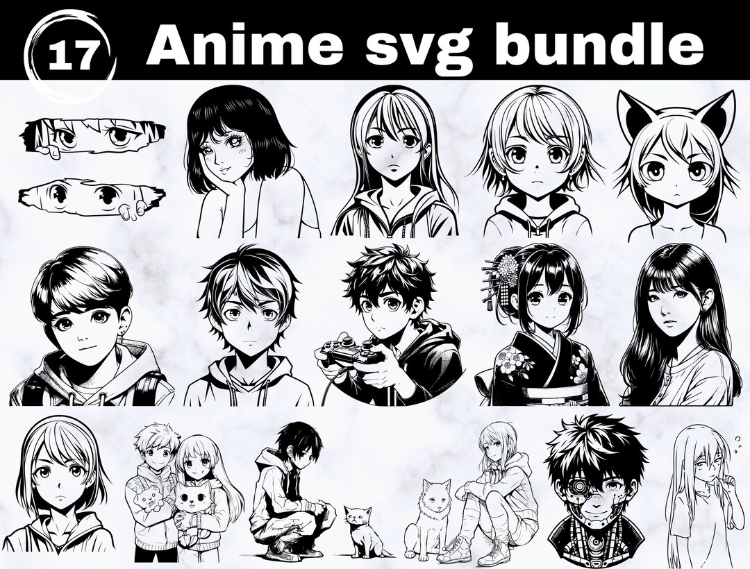 Cartoon SVG Pack, Silhouette Svg, Cartoon Clipart, Kawaii Svg, Clipart ...
