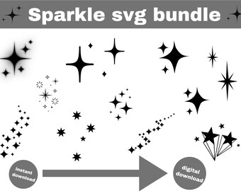 Sparkle Svg Bundle, 10 Designs, Sparkle Cut File, Sparkle Art, Stars Svg, Sparkles, Svg Files ...