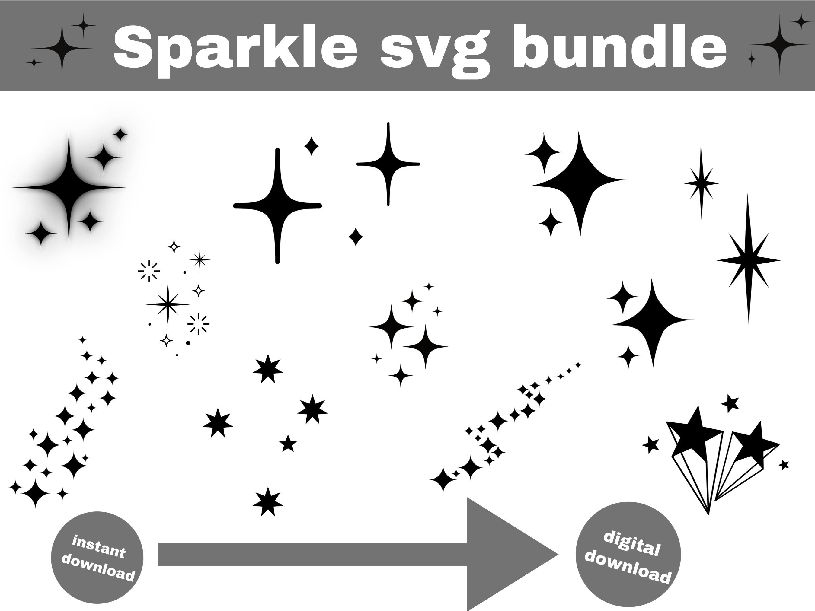Sparkle Svg Bundle, Sparkle Cut File, Sparkle Art, Stars Svg, Sparkles, Svg Files for Cricut ...