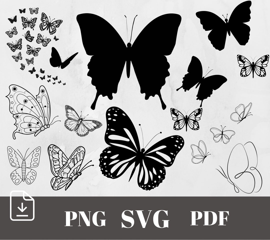 SVG Bundle, SVG Butterfly, Paper Cut Out Butterfly Template, Laser Cut ...