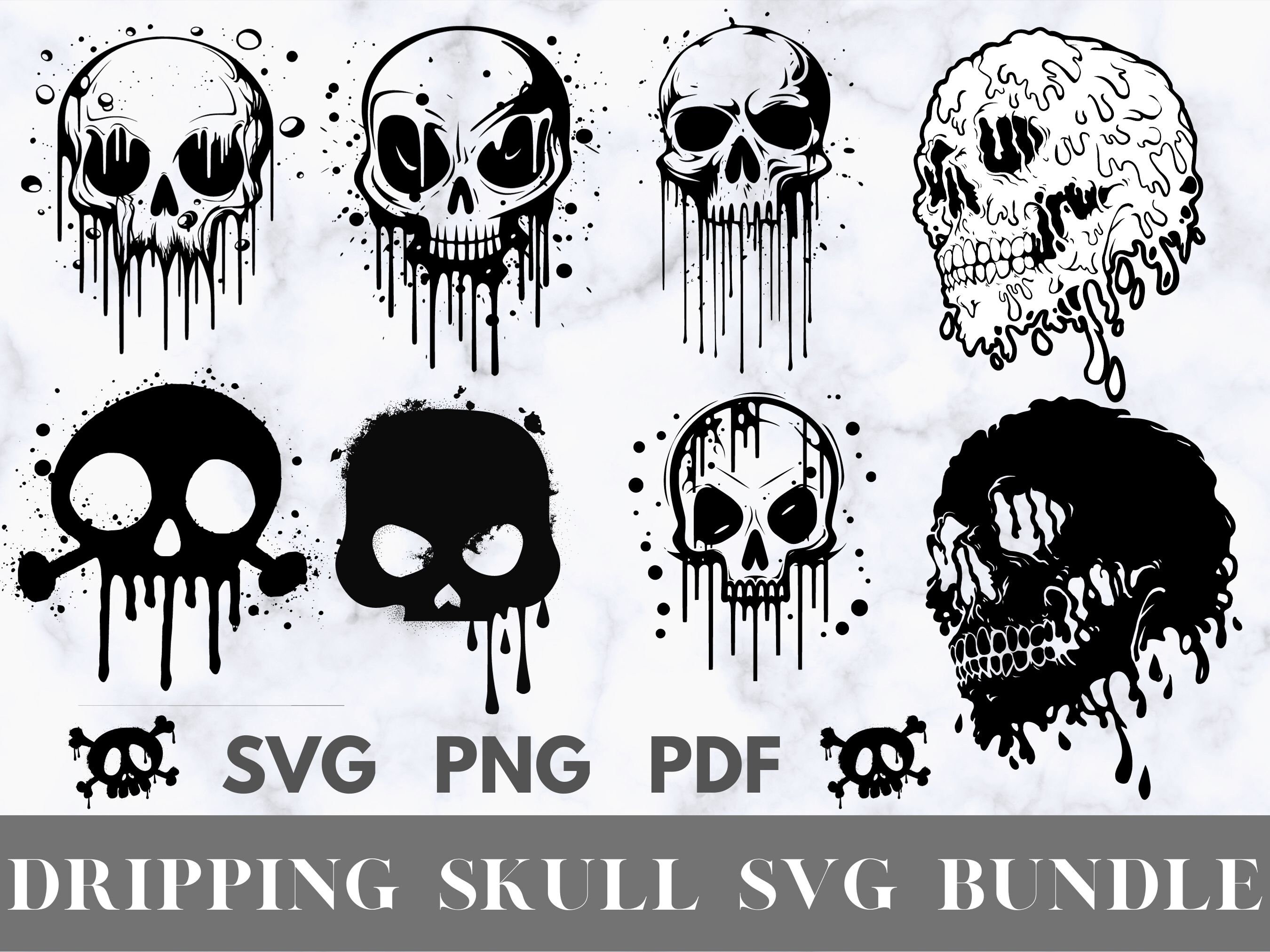 Dripping Skull Svg, Skull Svg, Dripping Skull Design, Svg Files ...