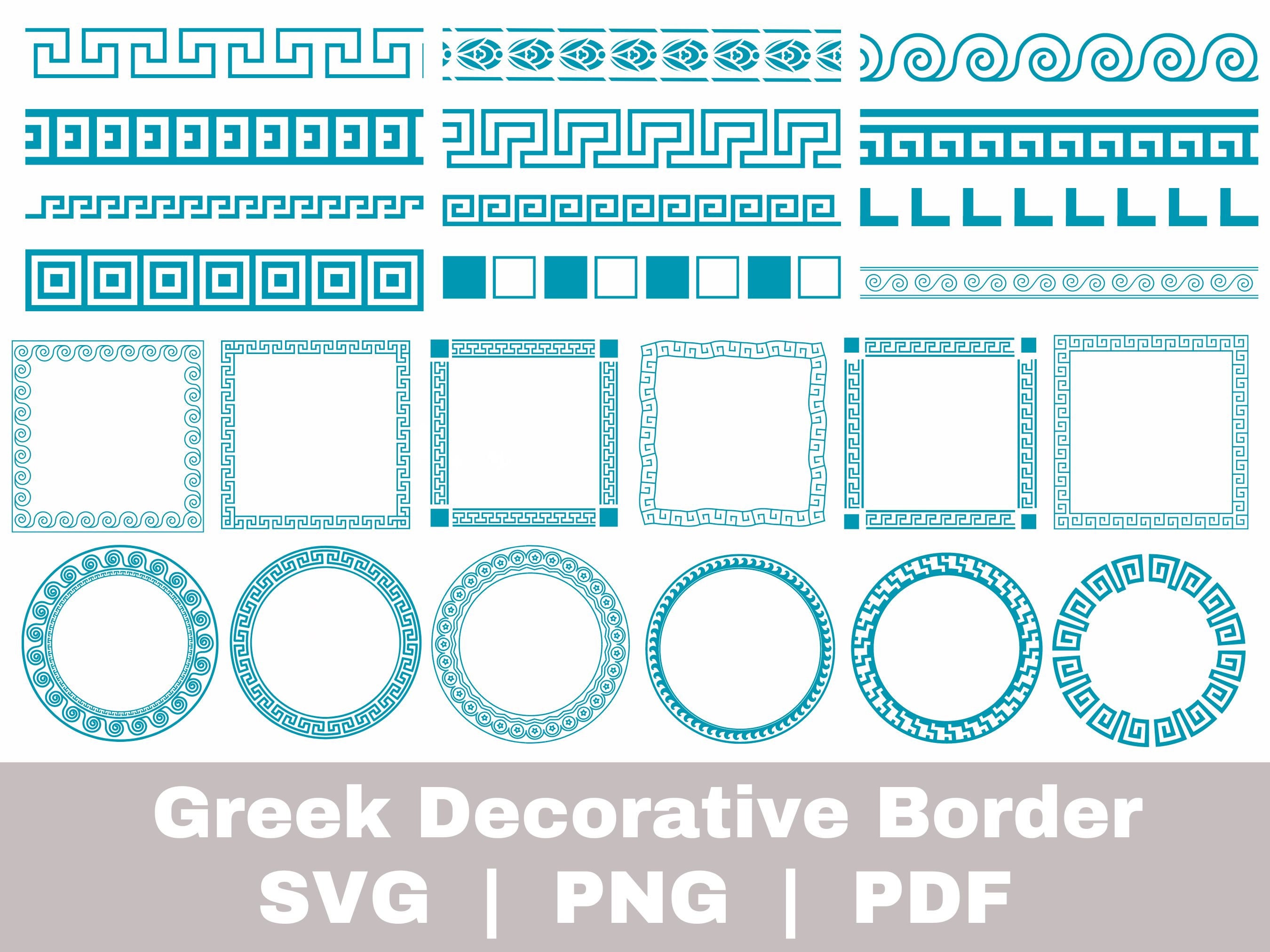Greek Key Frame SVG, Greek Pattern, Greek Decorative Border SVG, Greek ...