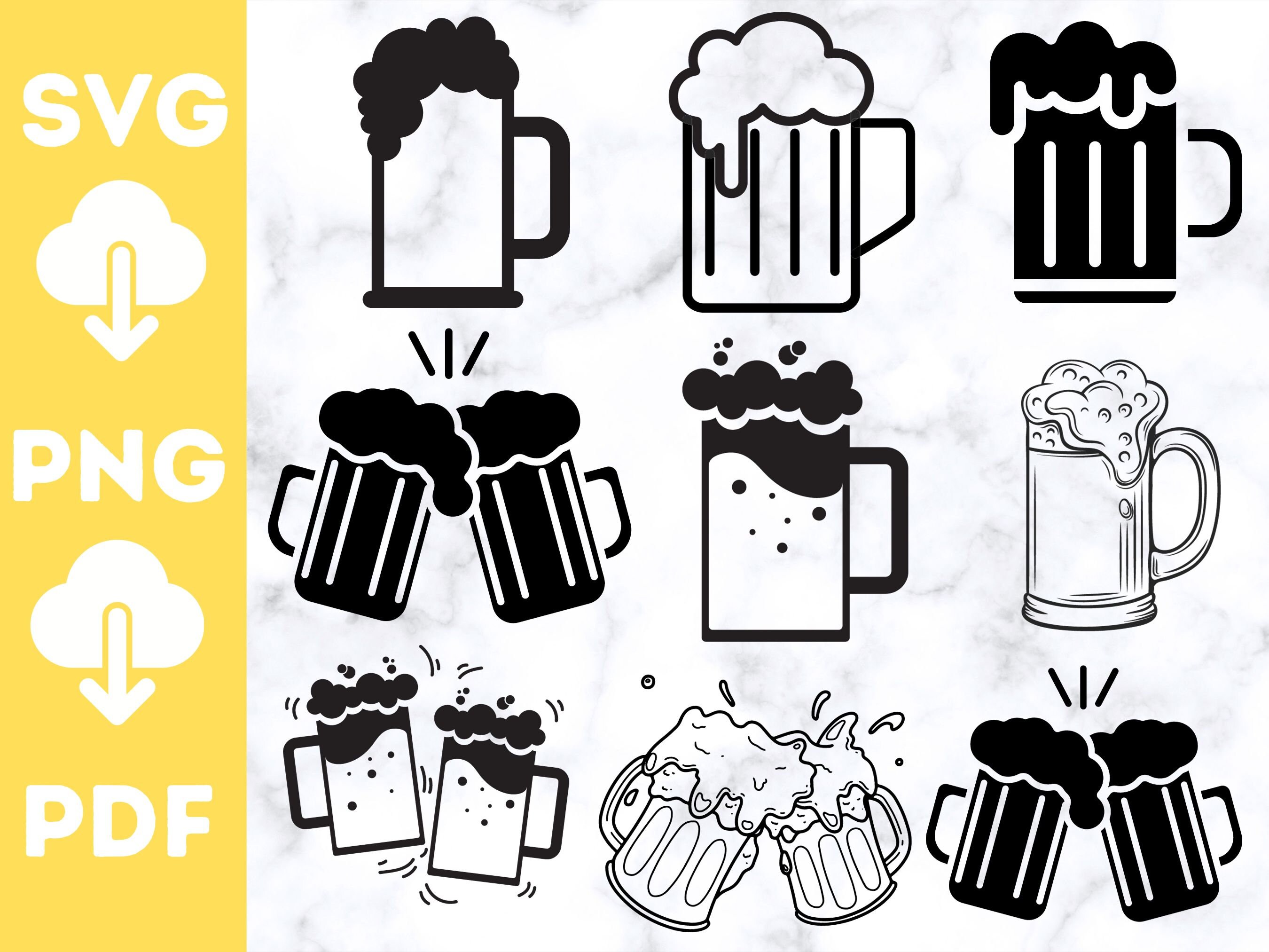 Tasty Beer Glass Svg Bundle, Beer Bundle SVG, Beer PNG, Beer Files for ...