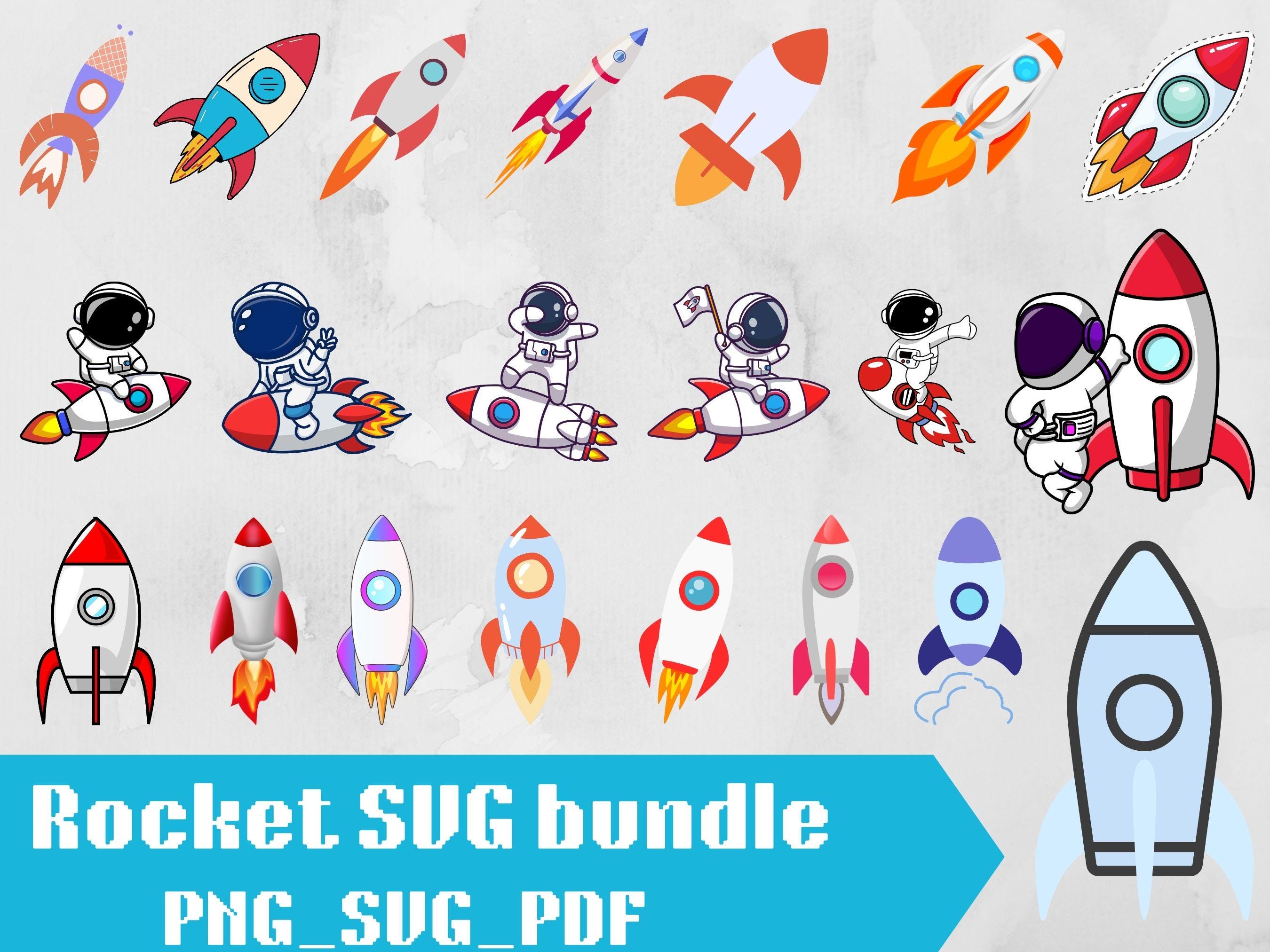 Rocket Svg Bundle, Rocket Clipart, Rocket Digital Files, Cricut Design ...