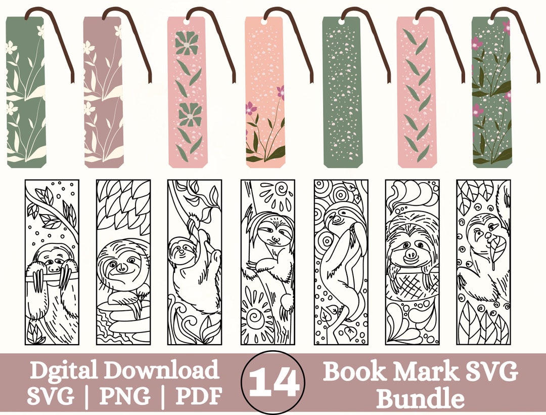 Bookmark SVG Bundle, Bookmark SVG PNG, Printable Bookmark, Quote ...