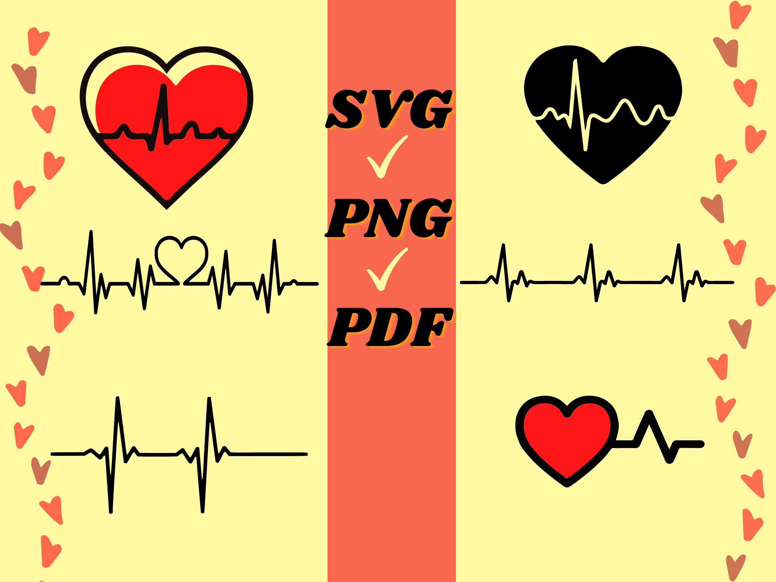 SVG Heart Beat, Vector Heart Beat, Nurse SVG, Vinyl Decal, Heartbeat ...