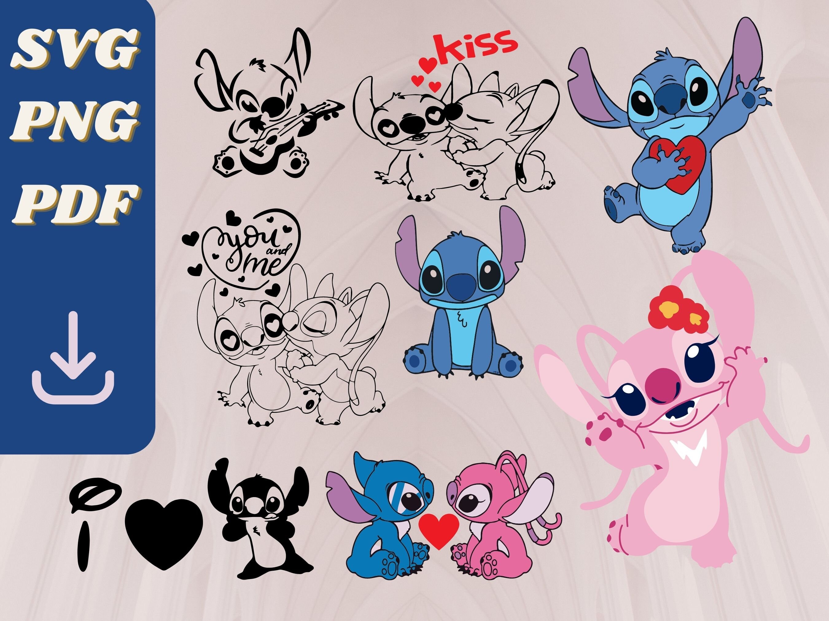Cute Lilo and Stich Bundle Svgstitch Svgstitch Lilo Kiss Svglilo ...