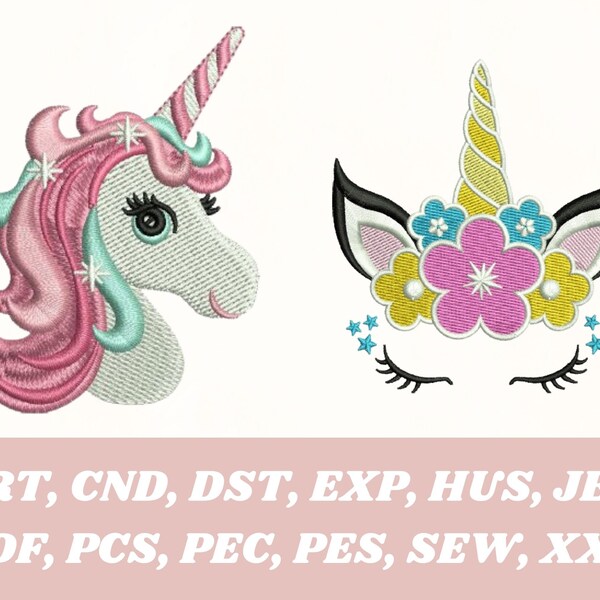 Unicorn Head Embroidery Design - Etsy