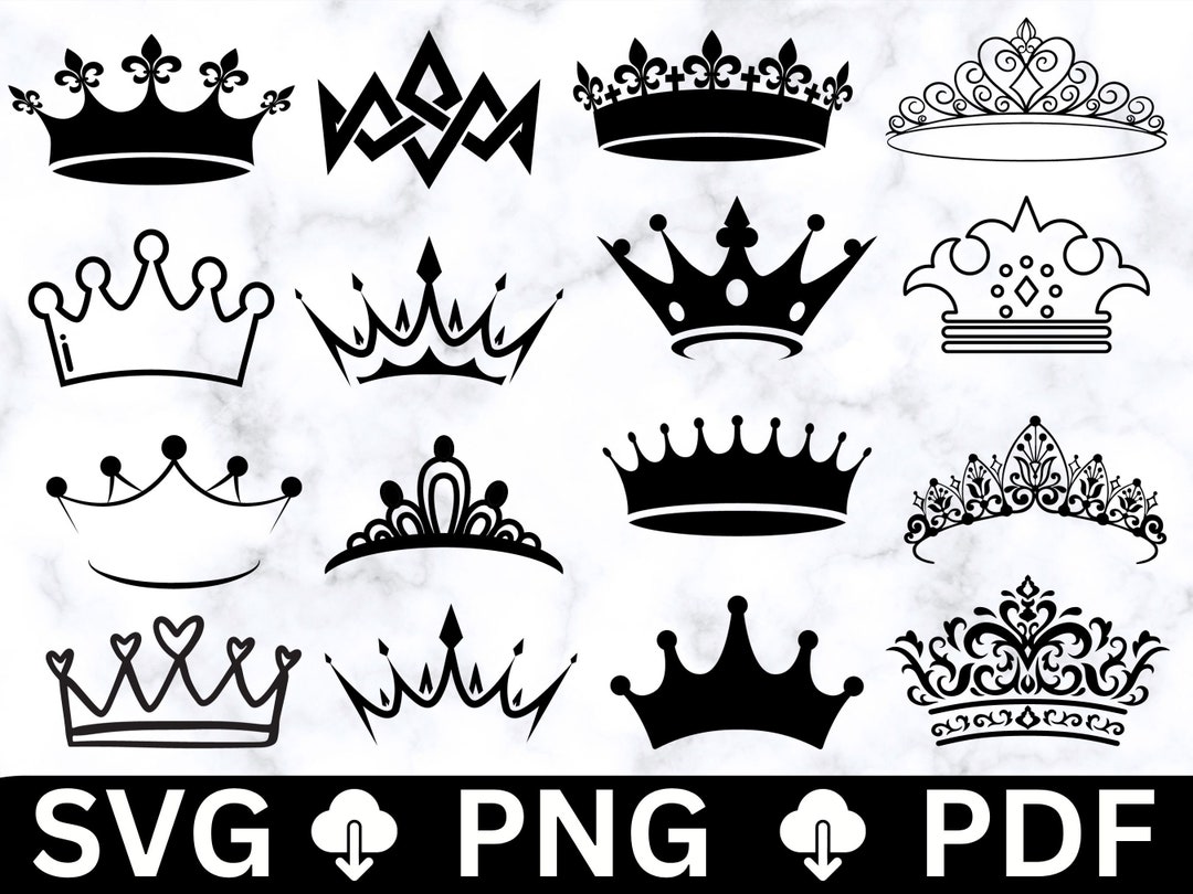 Paquete svg de corona real, corona SVG, Corona de rey SVG, Corona de ...