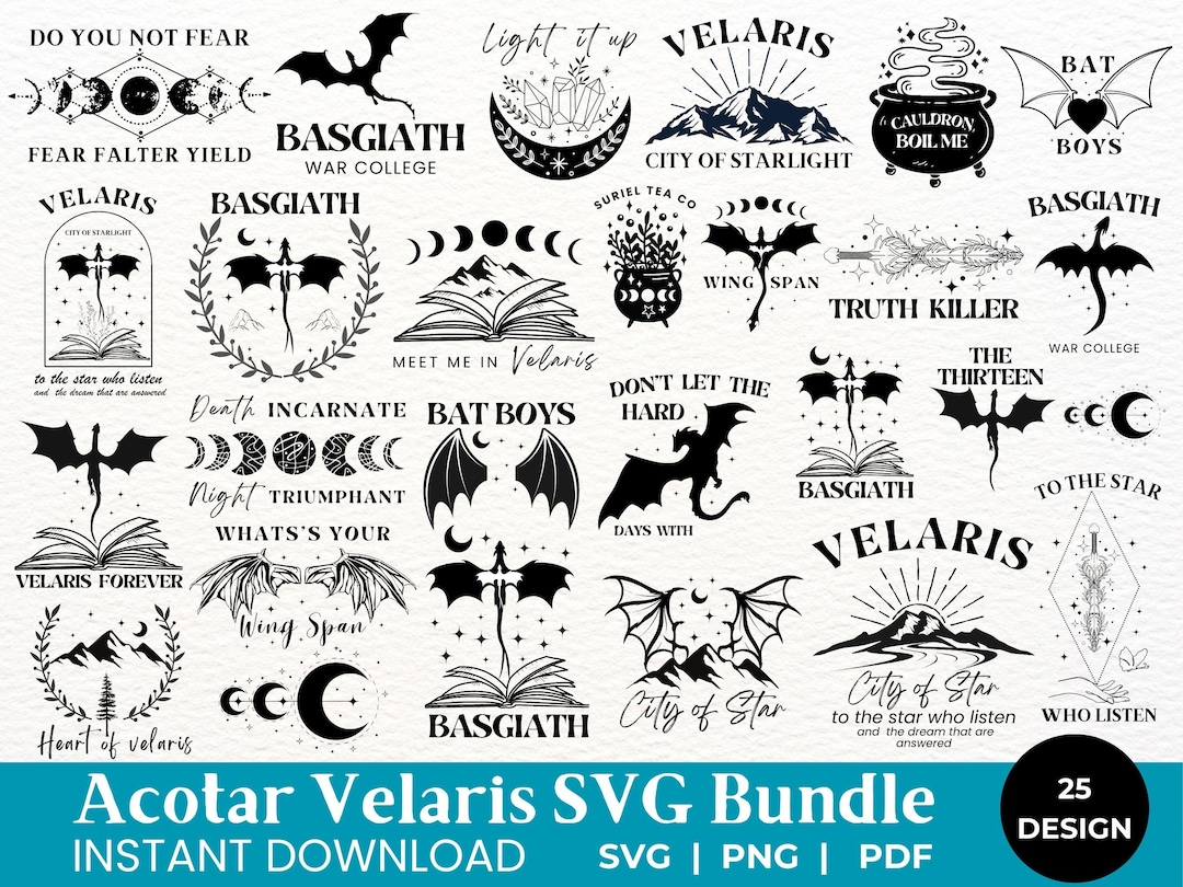 Acotar Velaris Svg Bundle, City of Starlight Svg, Fourth Wing Svg ...