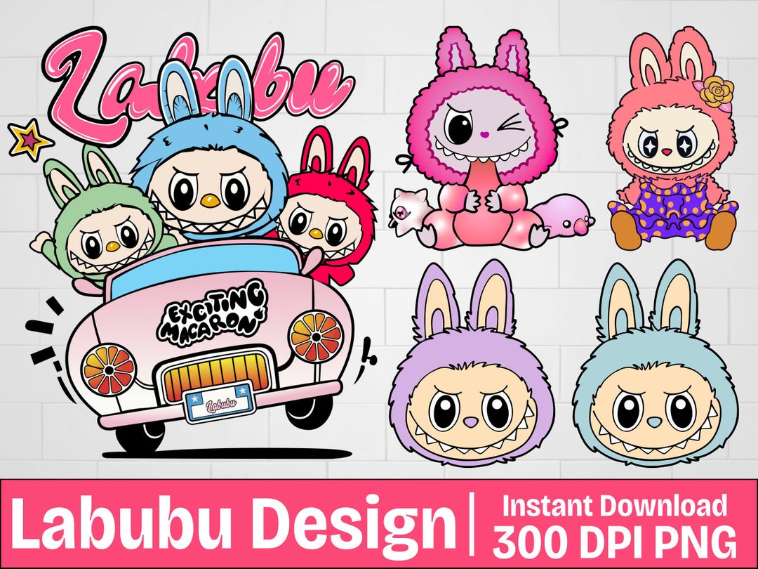 Labubu PNG Bundle, Cute Labubu Clipart, Labubu Pack, Digital Download ...