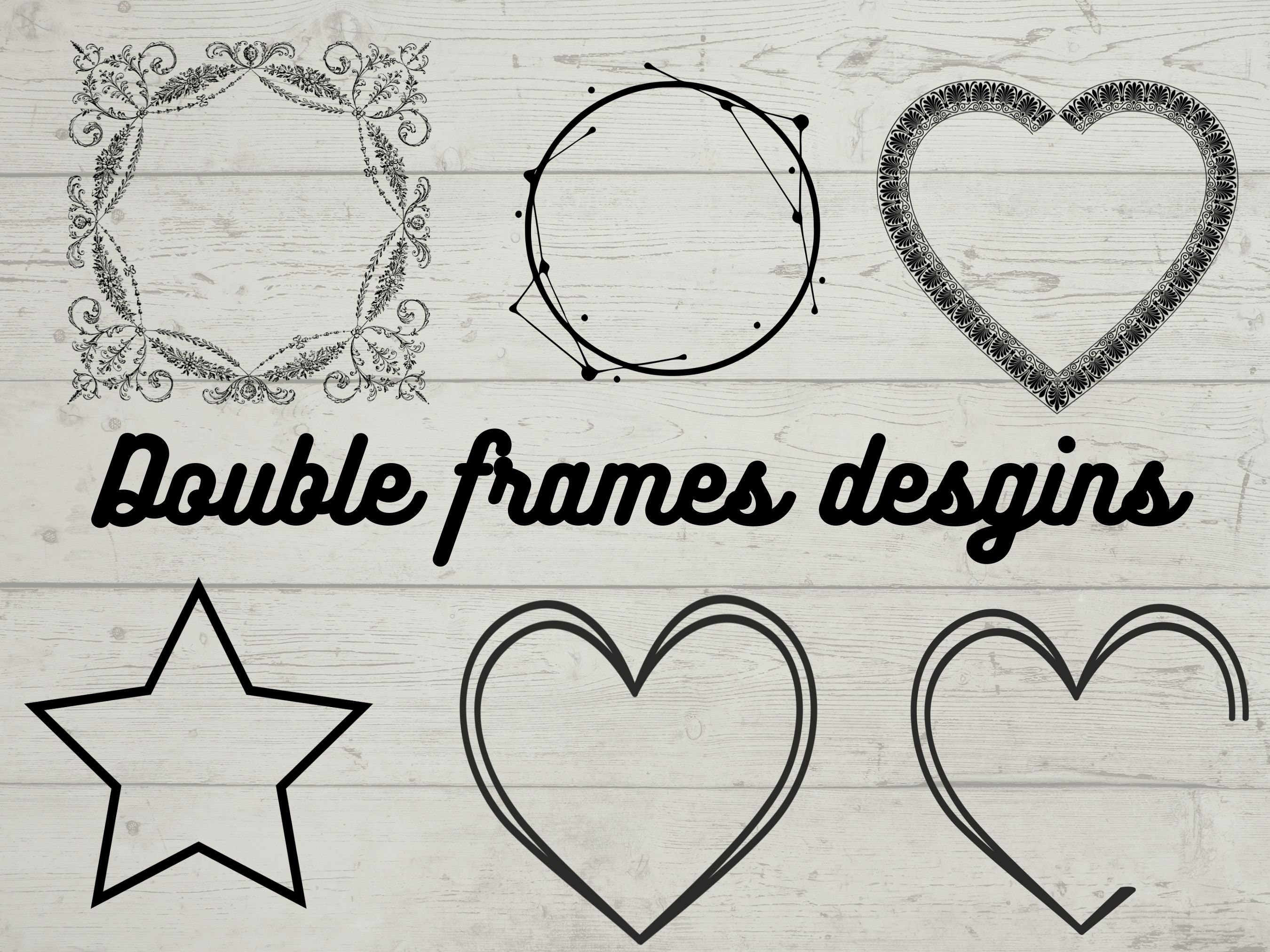 Double Frame SVG Bundle Bundle of Two Frames in SVG Frame in - Etsy
