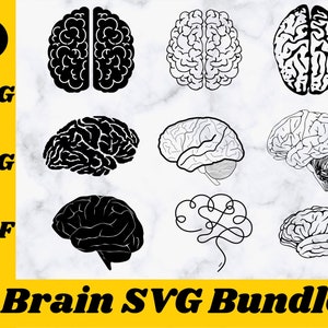 Brain Svg Files for Cricut, Brain Svg Bundle, Brain Clipart, Brain Png ...