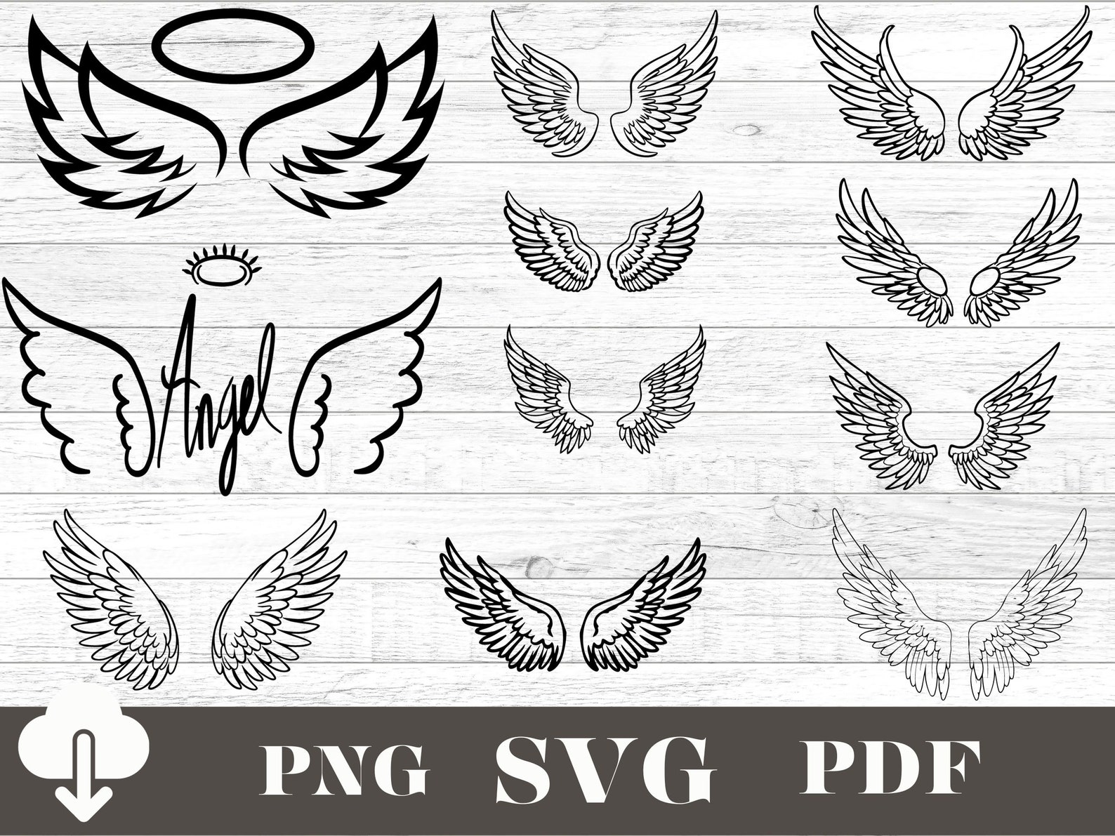 Angel Wings SVG, Angel Wing SVG, Angel Wings PNG, Wings Shape, Angel in ...