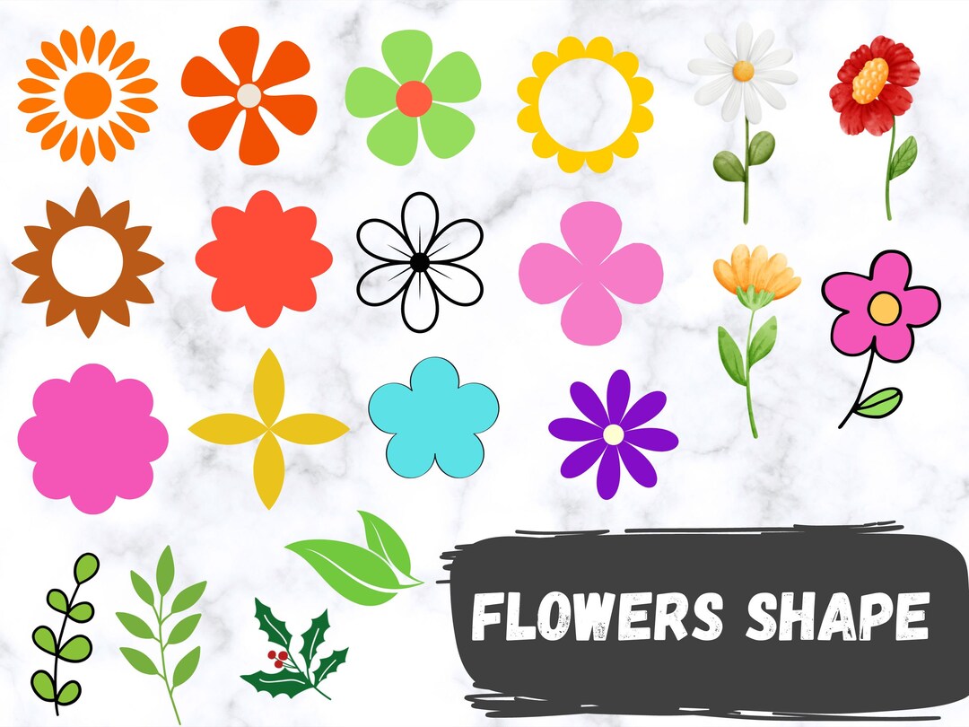Flower Shape Svg,floral,flower Elements Svg,flower Svg Cutting File ...