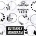 Butterfly Monogram Frame Svg Bundle , Butterfly Circle Monogram Frames ...