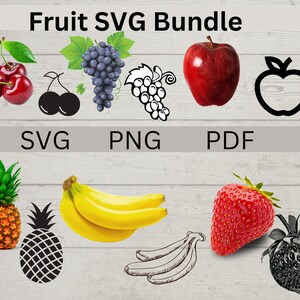 Fruit SVG Bundle | Set of Colorful Fruit Designs | Digital Cut Files ...
