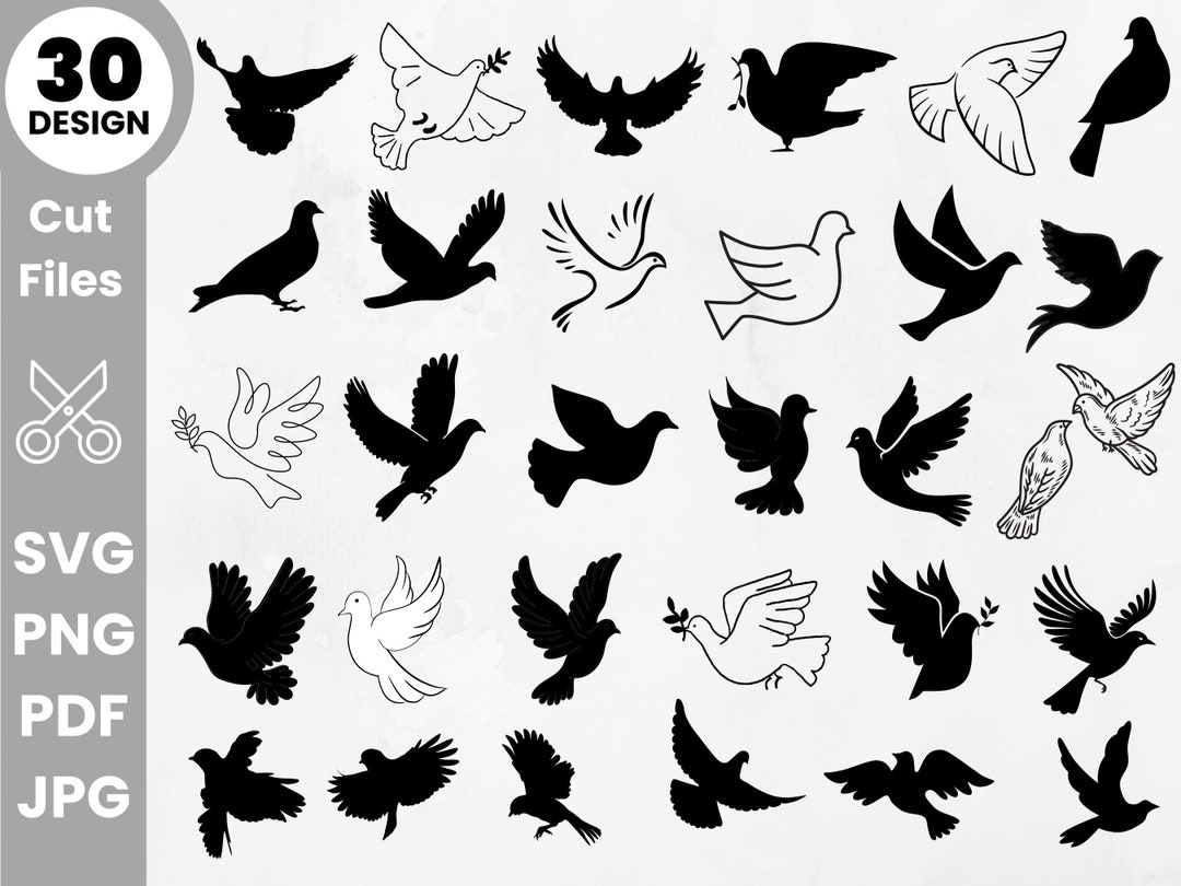 Doves Svg Bundle, Doves Vector, Dove Bundle Vector, Dove Clipart, Dove ...
