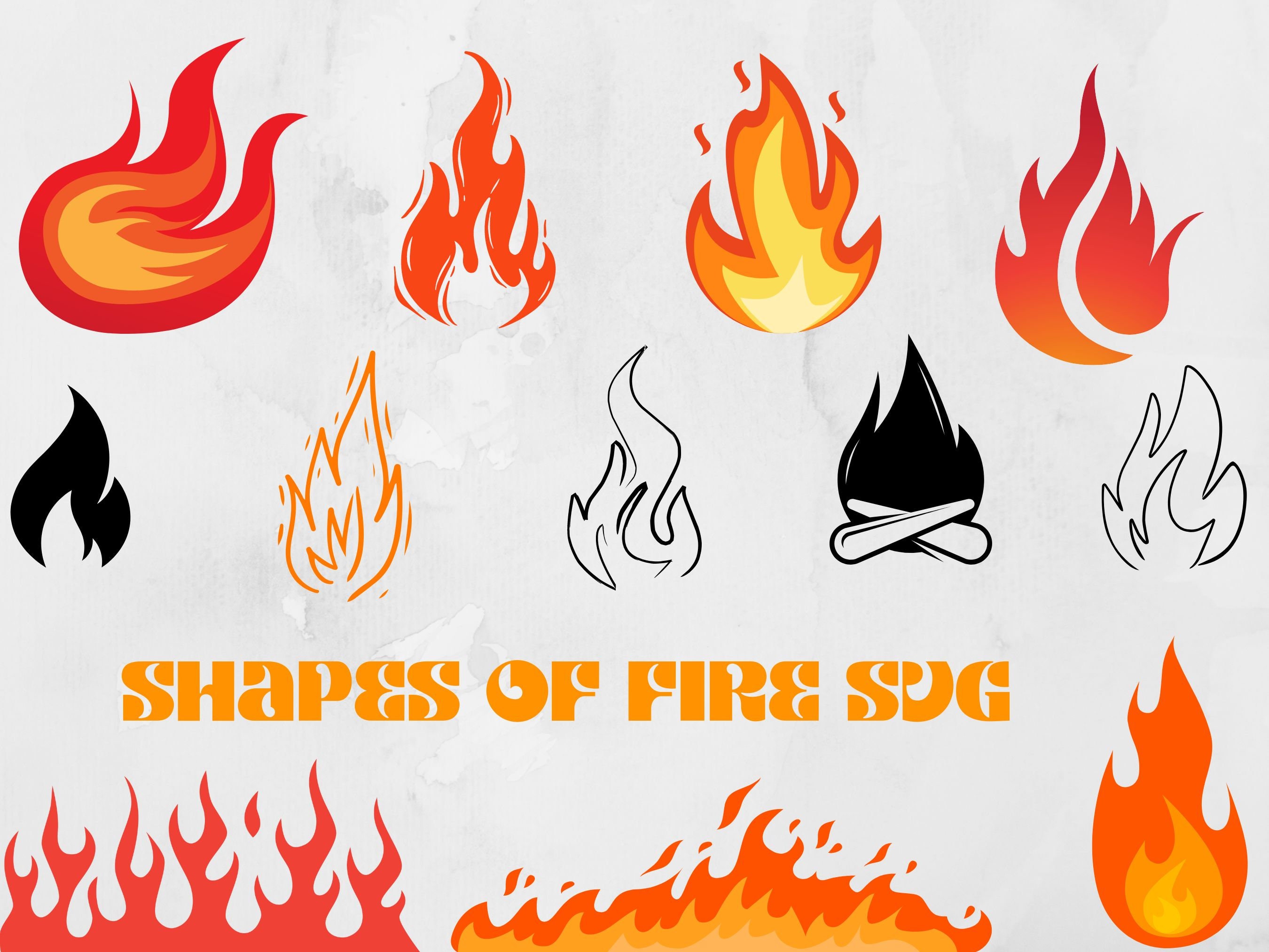 Fire SVG Bundle, Flame Cut Files, Fire Design Bundle for Cricut ...