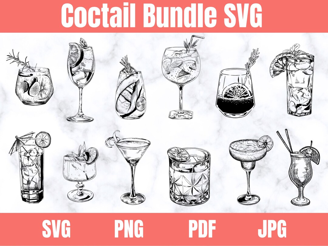 Cocktail SVG Bundle, Cocktail SVG, Layered Cocktail Bundle, Cricut SVG ...