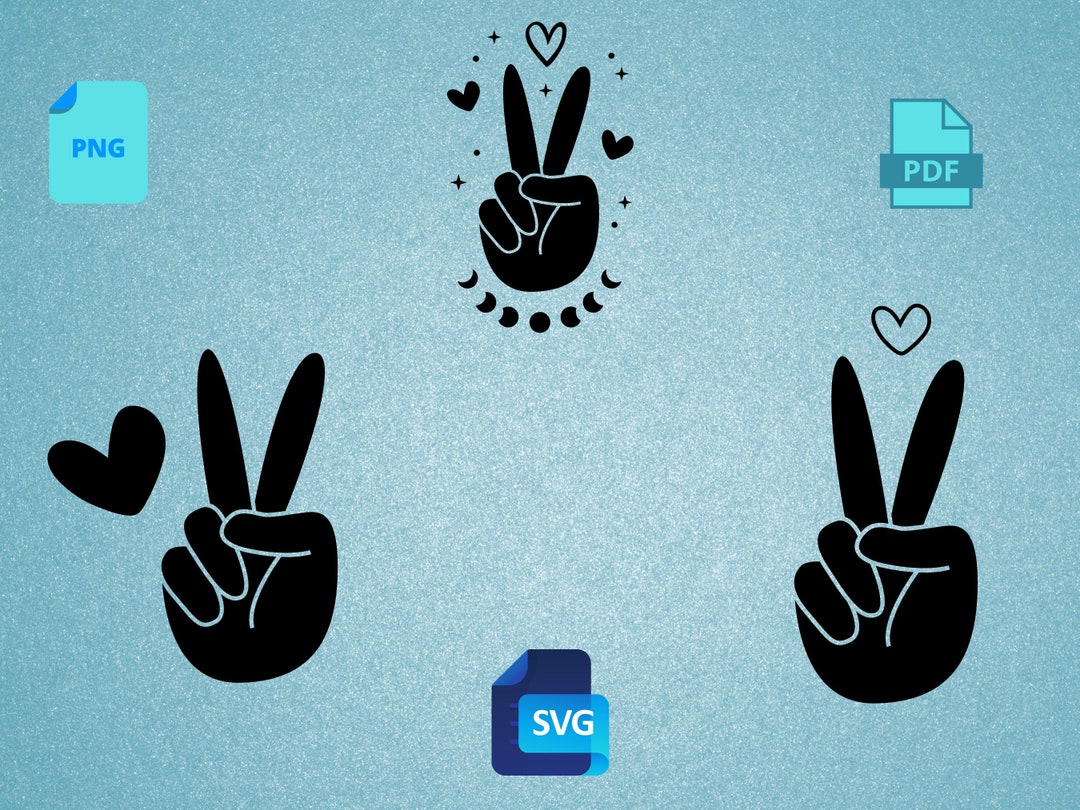 Peace Love SVG, Cheetah, Peace Sign, Love, Peace Hand, Heart ...