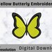 Yellow Butterfly, Embroidery Design, Butterfly Embroidery, Digital ...